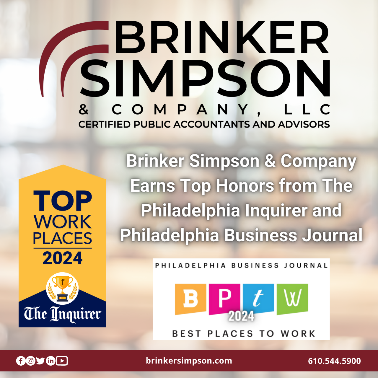 Brinker Simpson Earns Top Honors from Inquirer and Business Journal