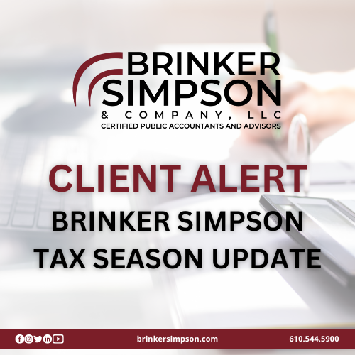 Client Alert: Brinker Simpson Tax Season Updates